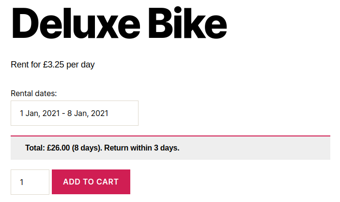 Rental Products - WooCommerce