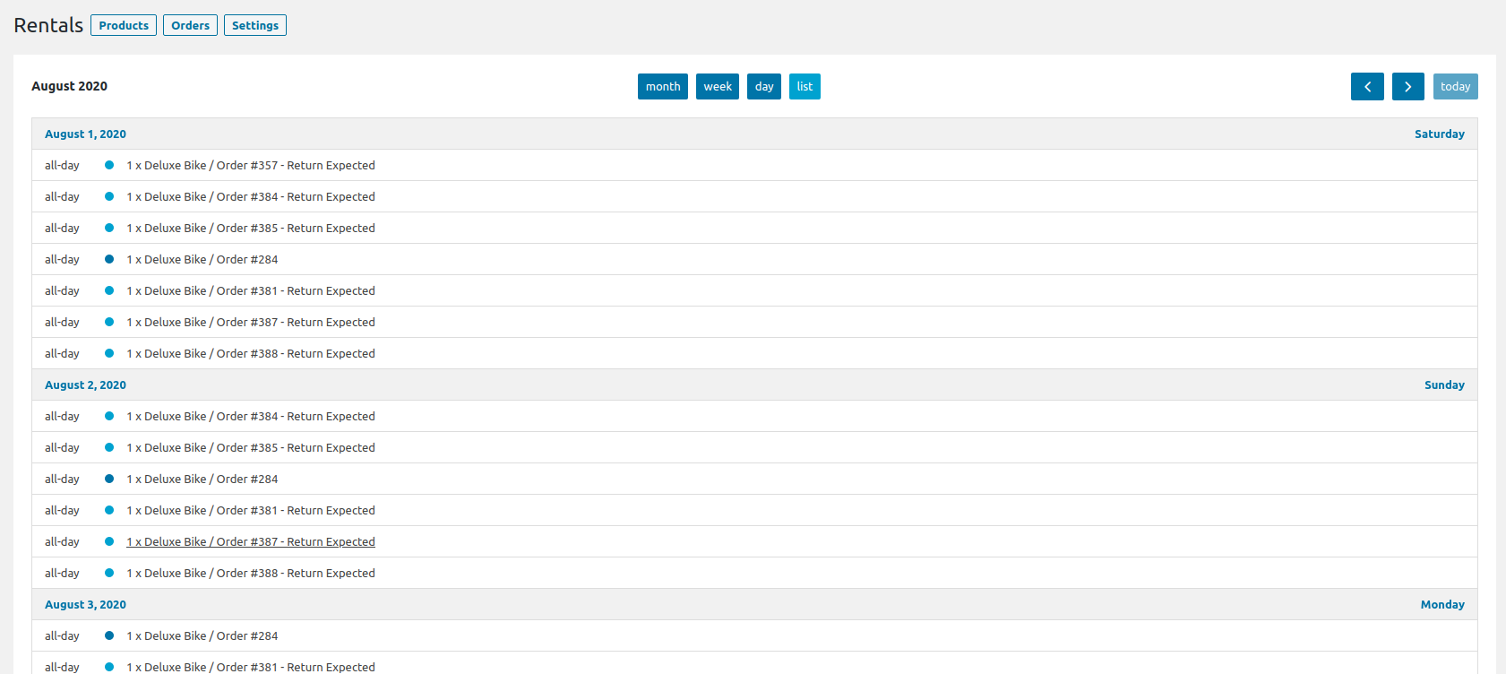 Rental Products - WooCommerce