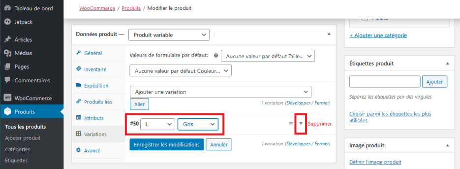 Produits variables Documentation - WooCommerce