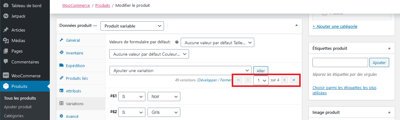Produits variables Documentation - WooCommerce