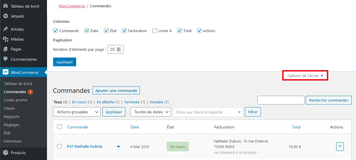 Gestion des commandes Documentation - WooCommerce