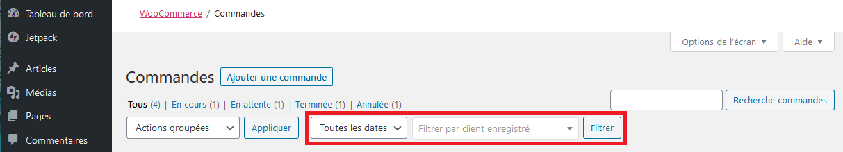 Gestion des commandes Documentation - WooCommerce