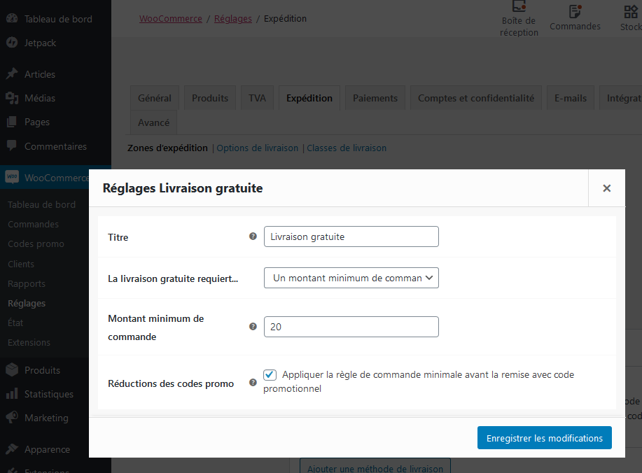 Livraison gratuite Documentation - WooCommerce