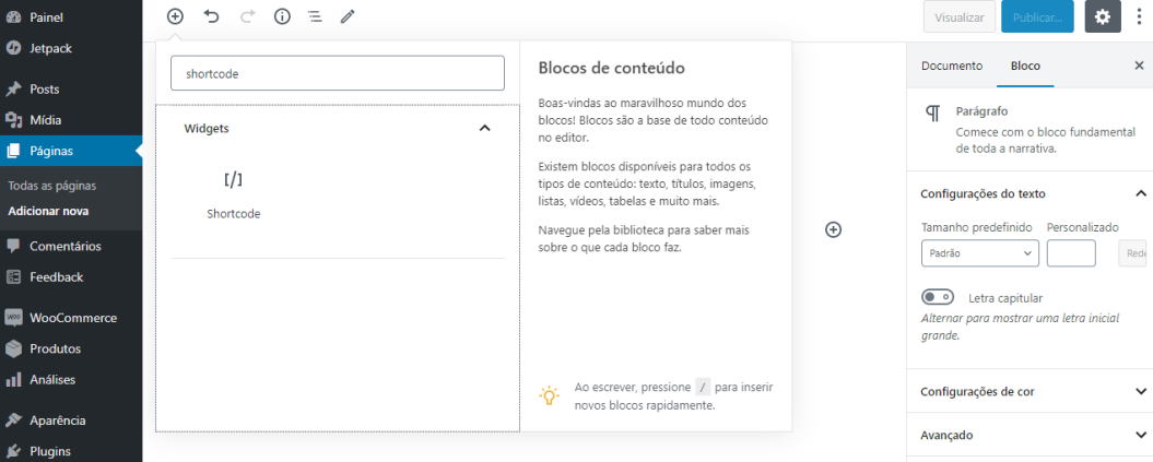 Shortcodes incluídos no WooCommerce Documentation - WooCommerce