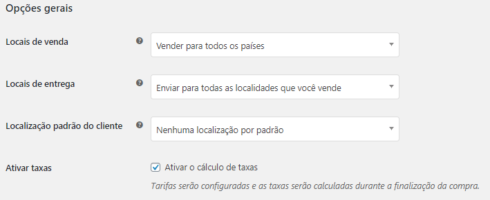 Como configurar as Taxas no WooCommerce Documentation - WooCommerce