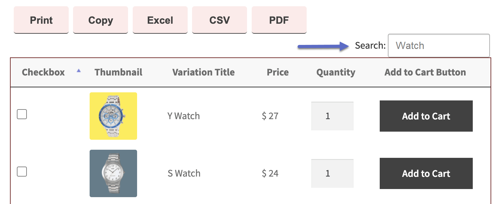 Product Variations Table - WooCommerce Marketplace