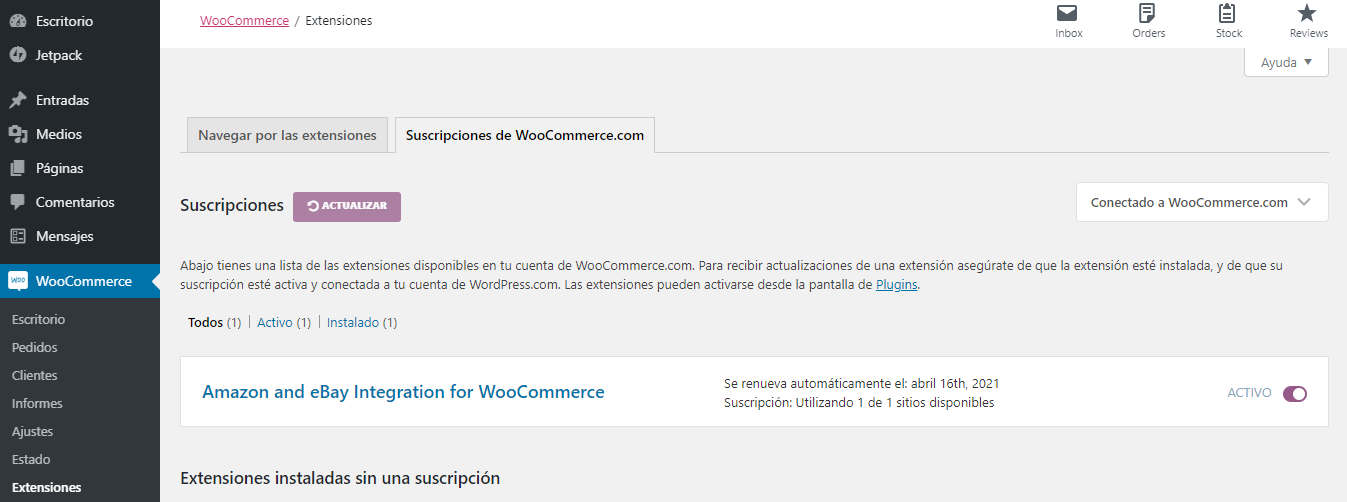 Gestionar suscripciones de WooCommerce.com Documentation - WooCommerce