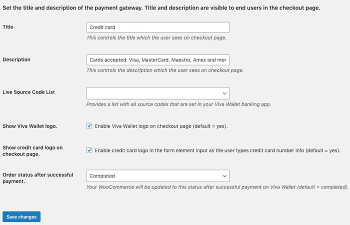 Viva.com Standard Checkout Documentation - WooCommerce