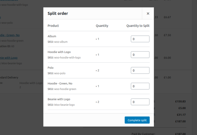 Split Orders Documentation - WooCommerce