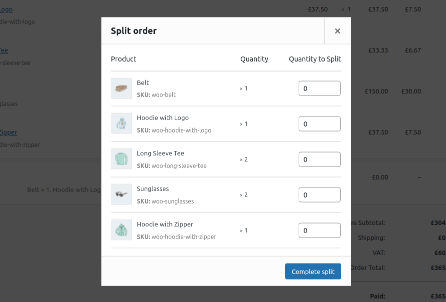 Split Orders - WooCommerce Marketplace