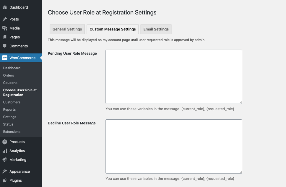 Choose User Role at Registration Documentation - WooCommerce
