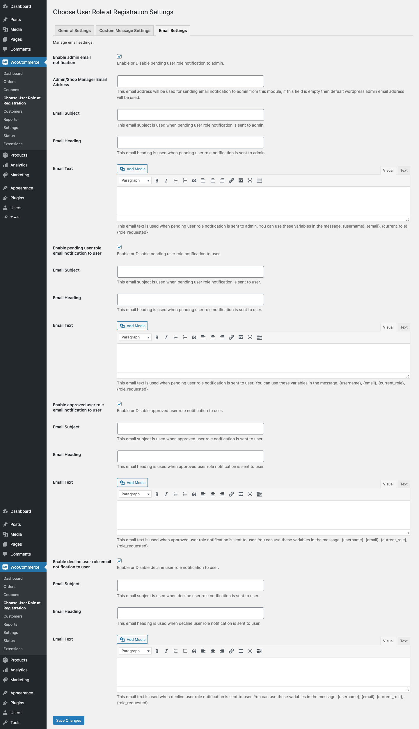 Choose User Role at Registration Documentation - WooCommerce