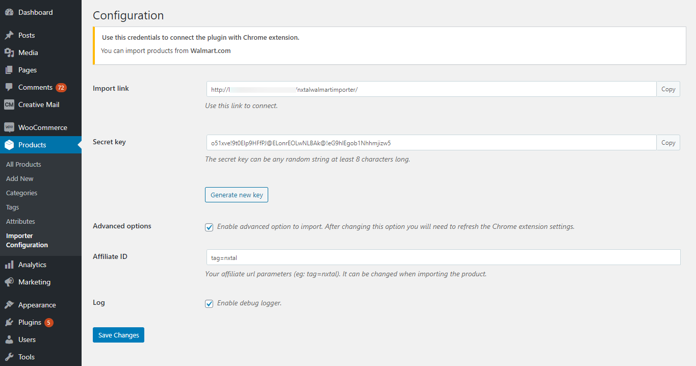 Walmart Product Importer & Affiliate extension - WooCommerce