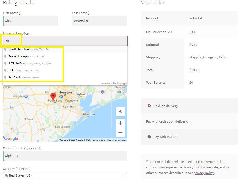 Woocommerce Address Auto Complete Plugin - Google Address Autofill Plugin