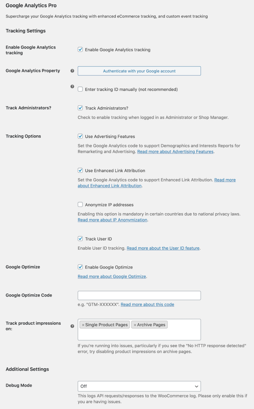 WooCommerce Google Analytics Pro Documentation - WooCommerce