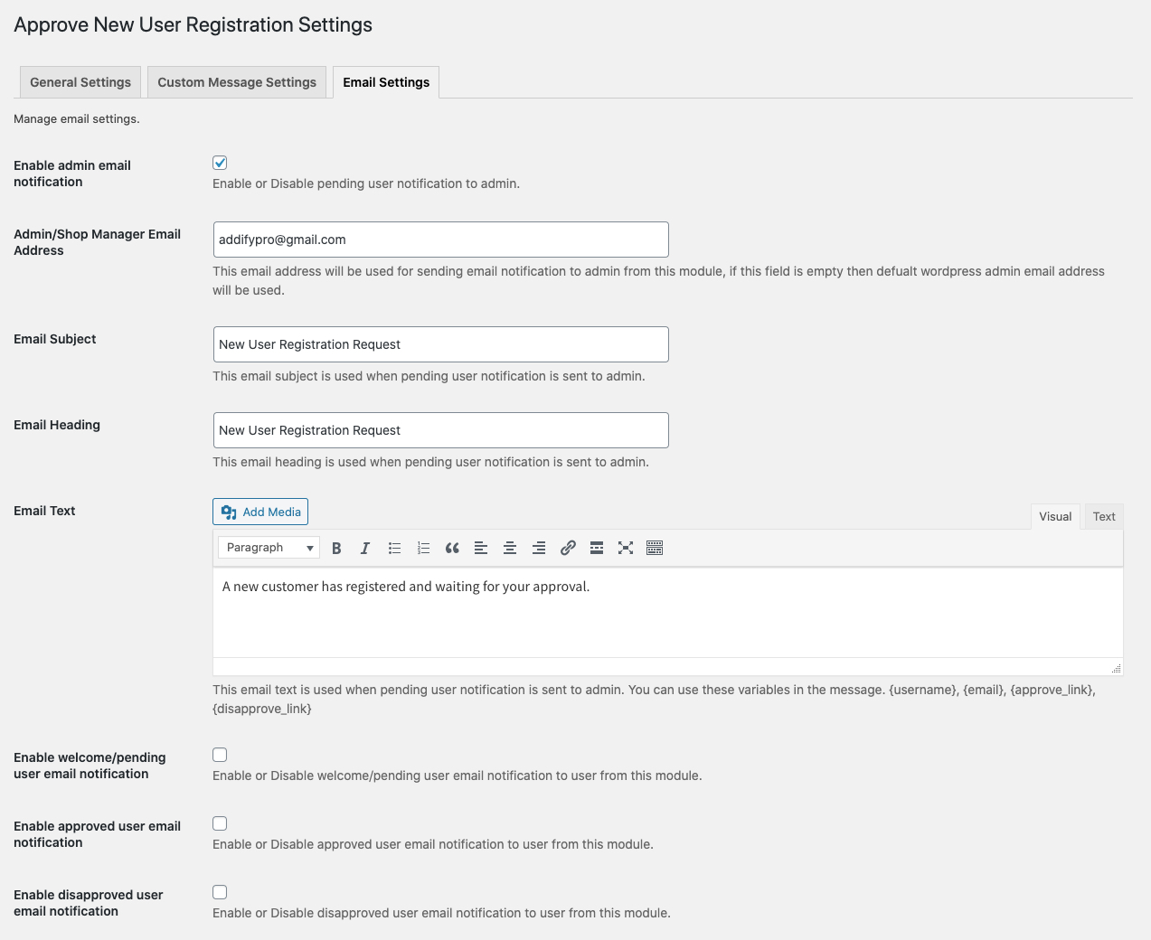 Approve New User Registration Documentation - WooCommerce