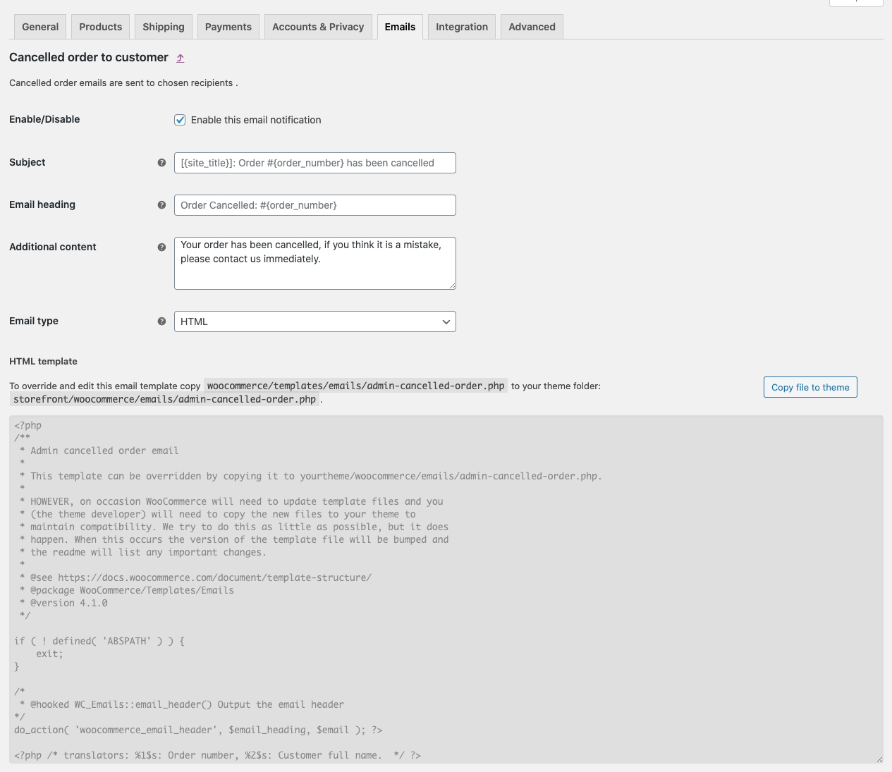 Order Cancellation Email to Customer Documentation - WooCommerce