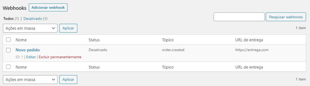 Como usar os Webhooks Documentation - WooCommerce
