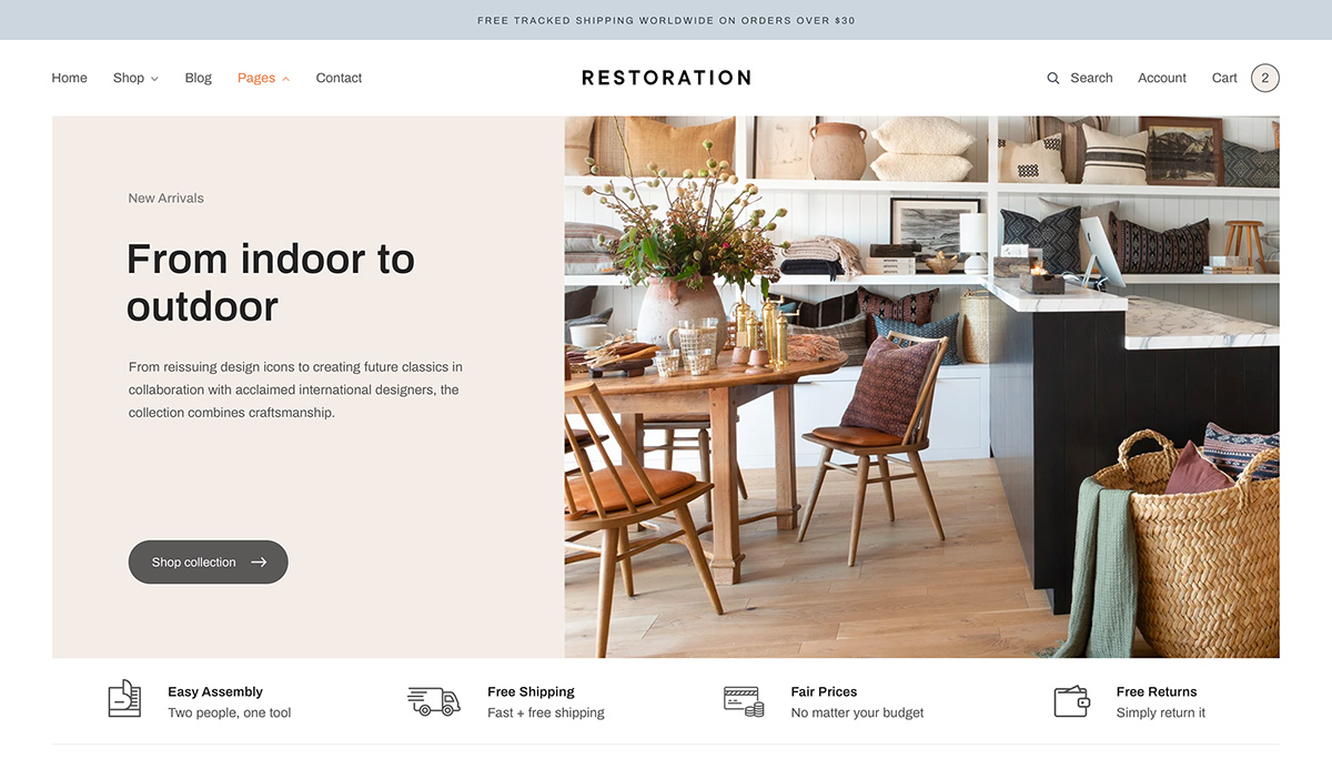 Restoration - Furniture, Home, Decor WooCommerce Theme