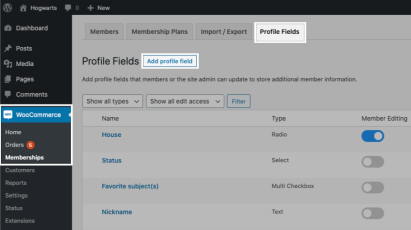 WooCommerce Memberships Profile Fields Documentation - WooCommerce