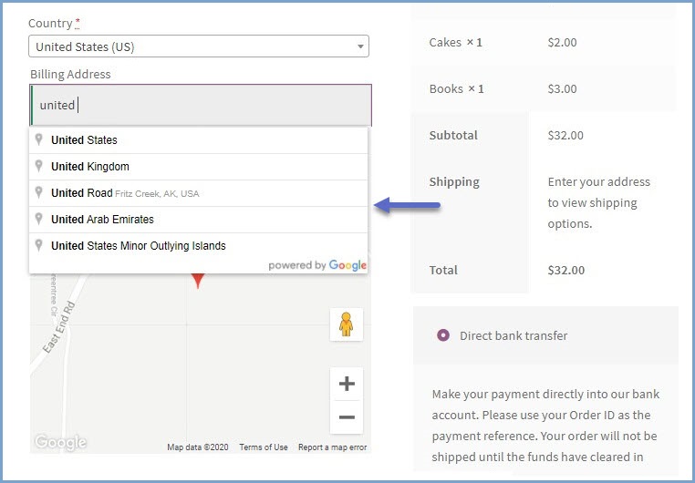 Google Address Autofill on Checkout for WooCommerce
