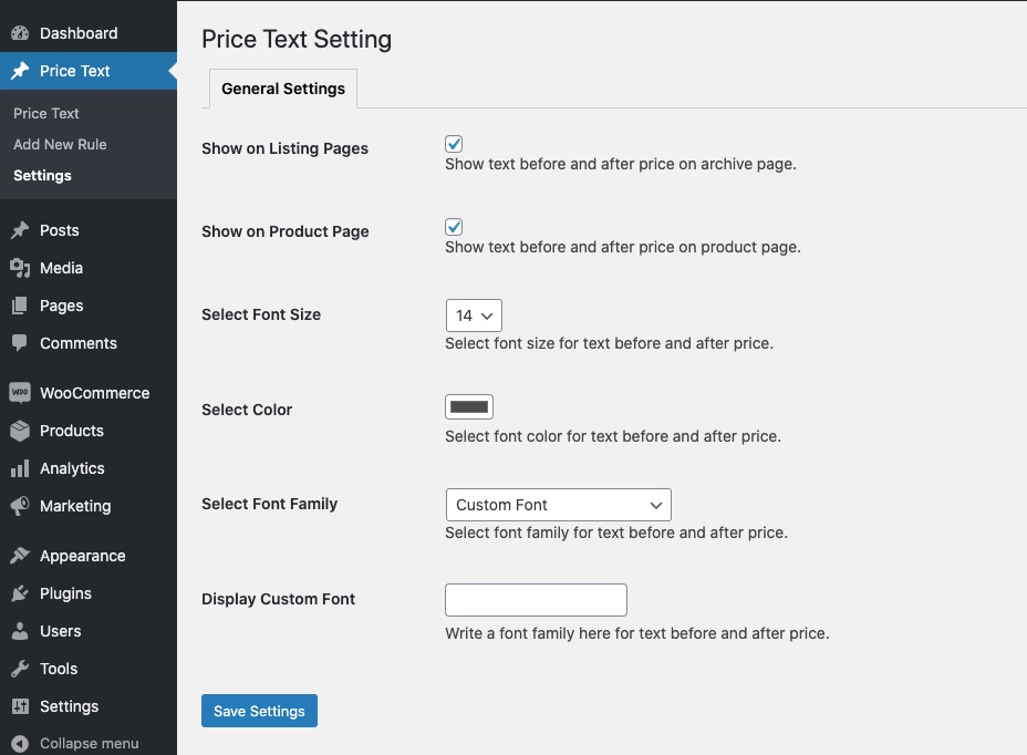WooCommerce Price Text Plugin: Add Text Before & After Price