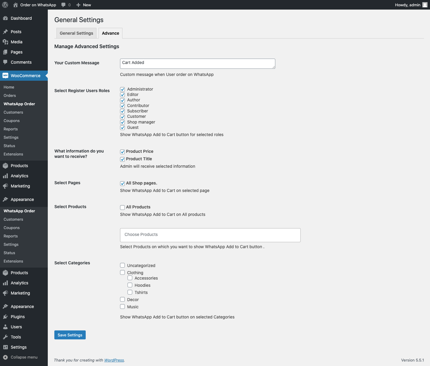 WooCommerce WhatsApp Order and Live Chat