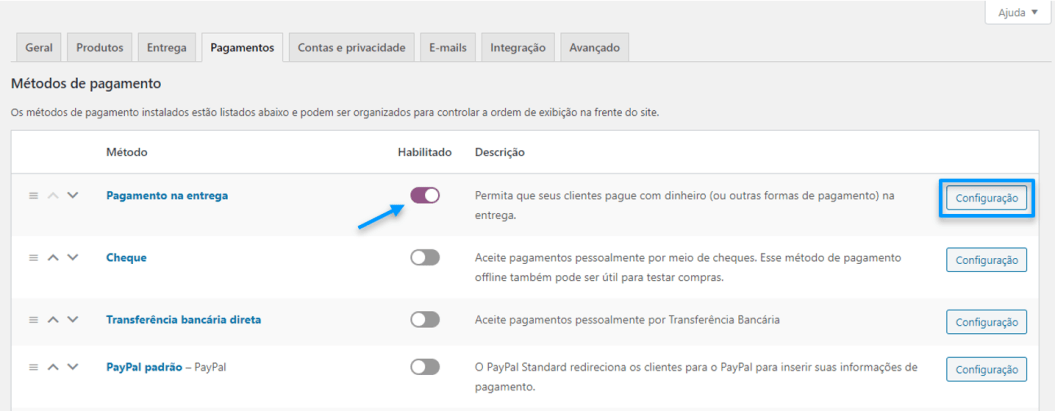 Pagamento na Entrega Documentation - WooCommerce