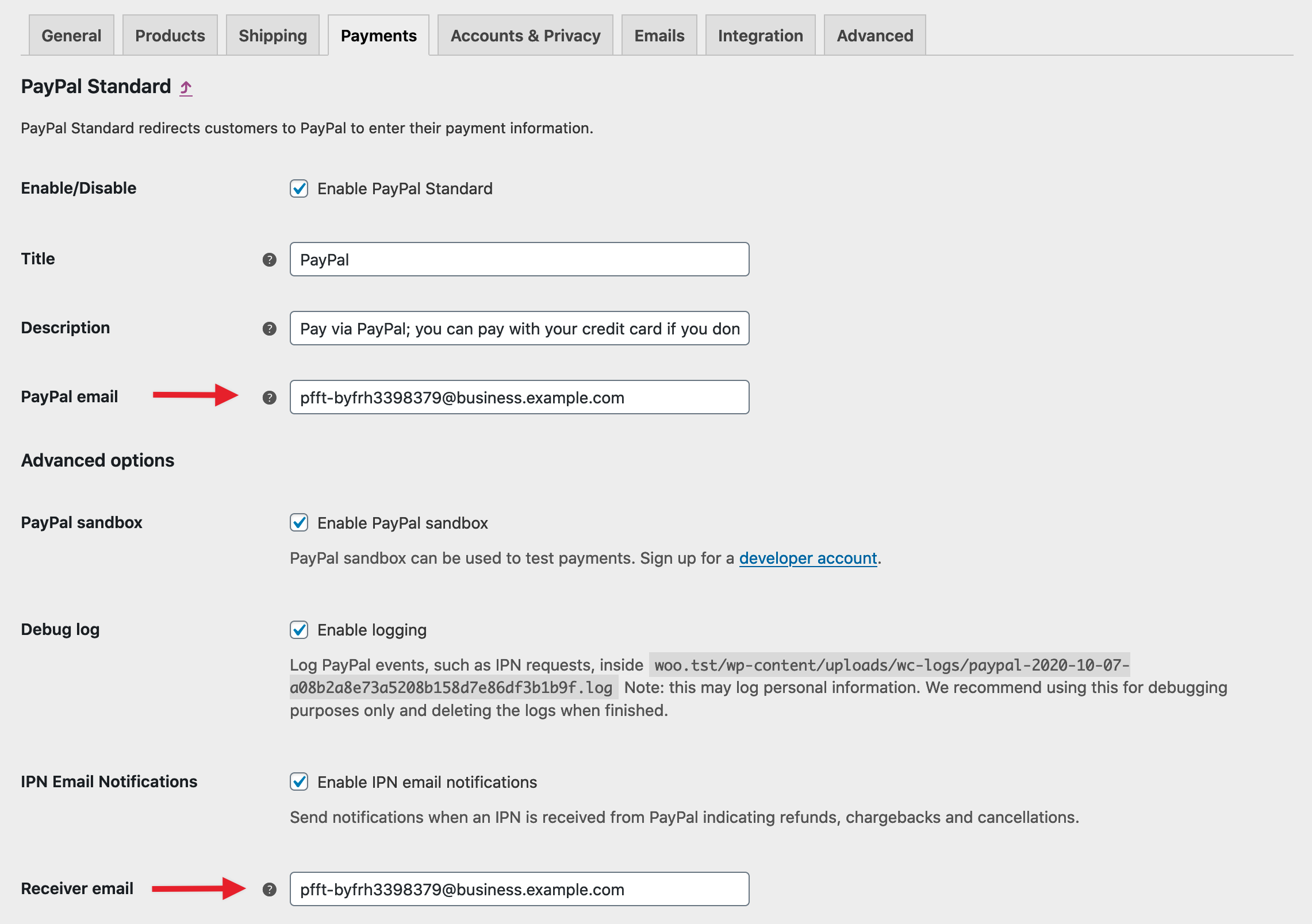 Paypal Standard Documentation Woocommerce