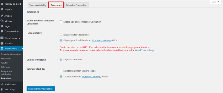 Paramètres des réservations de WooCommerce Bookings Documentation - WooCommerce