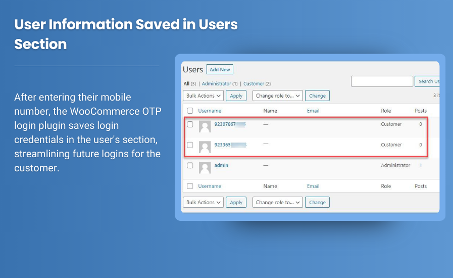 WooCommerce Registration & OTP Login with Phone Number