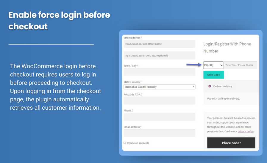 WooCommerce Registration & OTP Login with Phone Number
