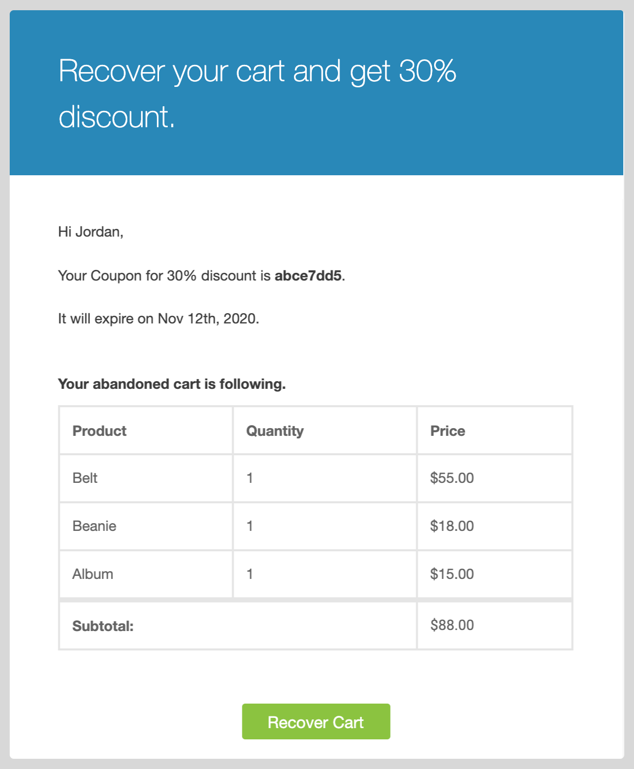 WooCommerce Abandoned Cart Plugin: Auto Recovery Emails