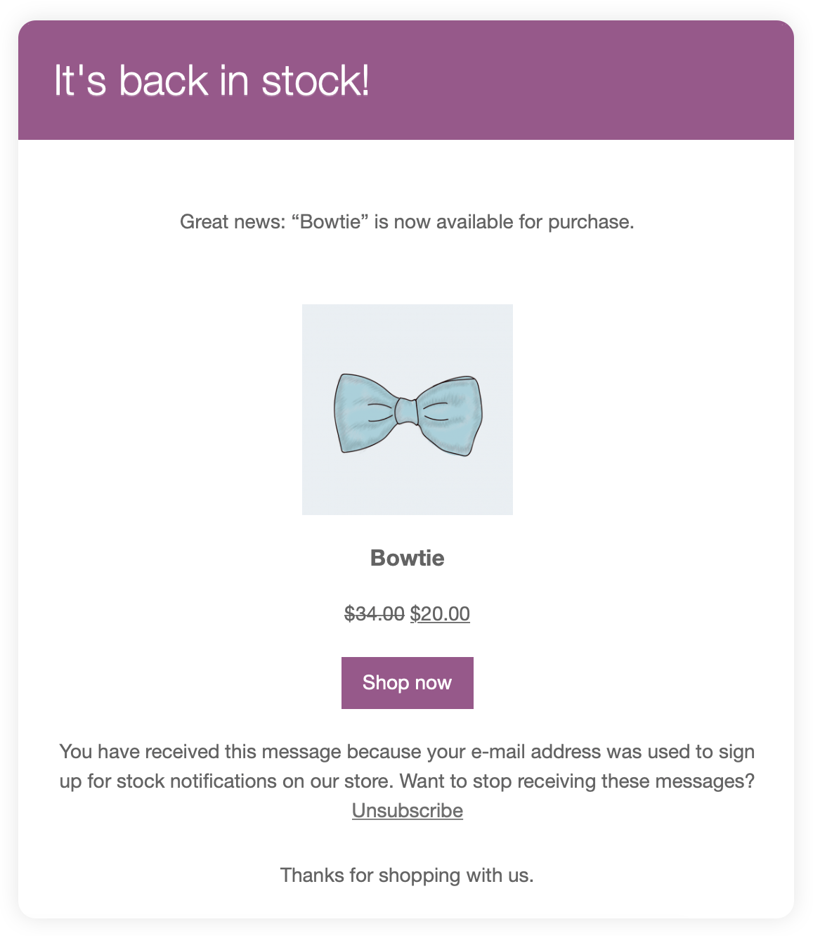 WooCommerce Back In Stock Notifications