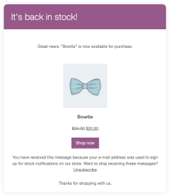 WooCommerce Back In Stock Notifications