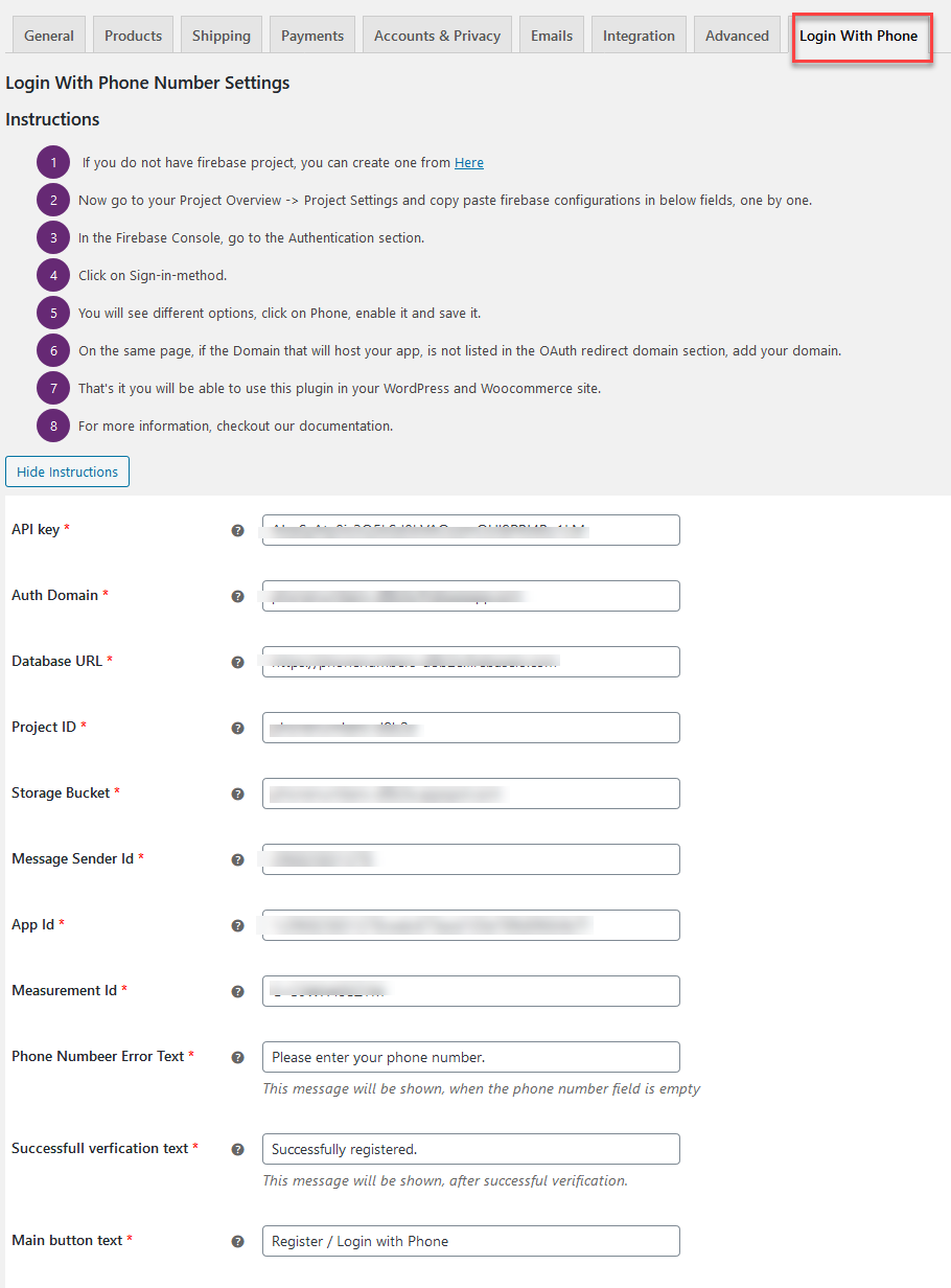 WooCommerce Registration & Login with Mobile Phone Number