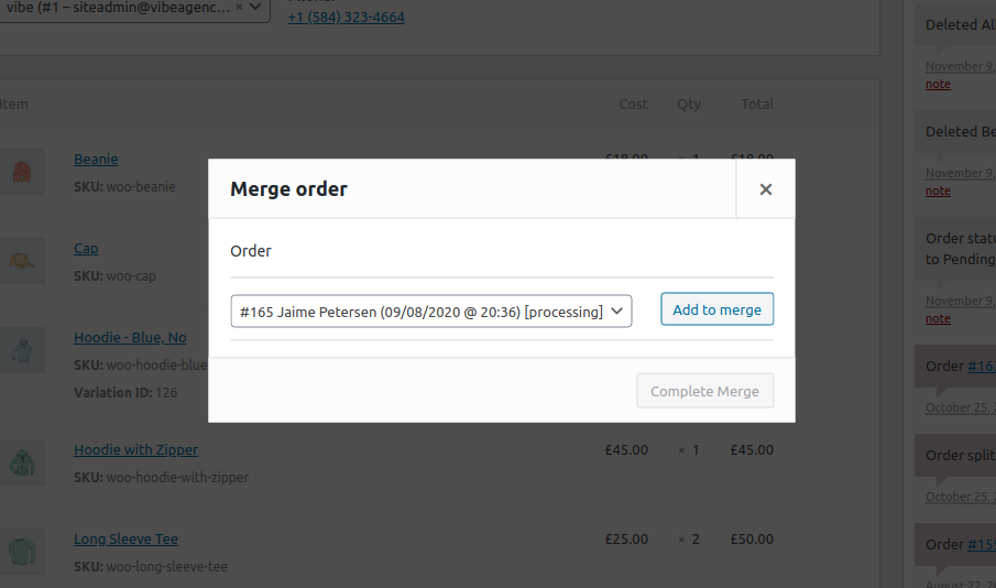 Merge Orders Documentation Woocommerce