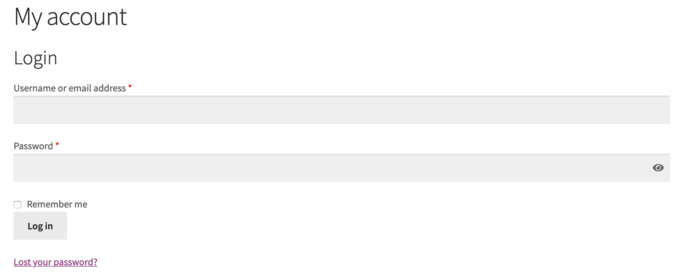 The My account page Documentation - WooCommerce