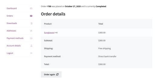 The My account page Documentation - WooCommerce
