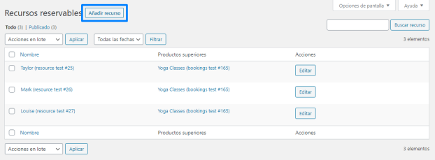 Uso de recursos en reservas Documentation - WooCommerce