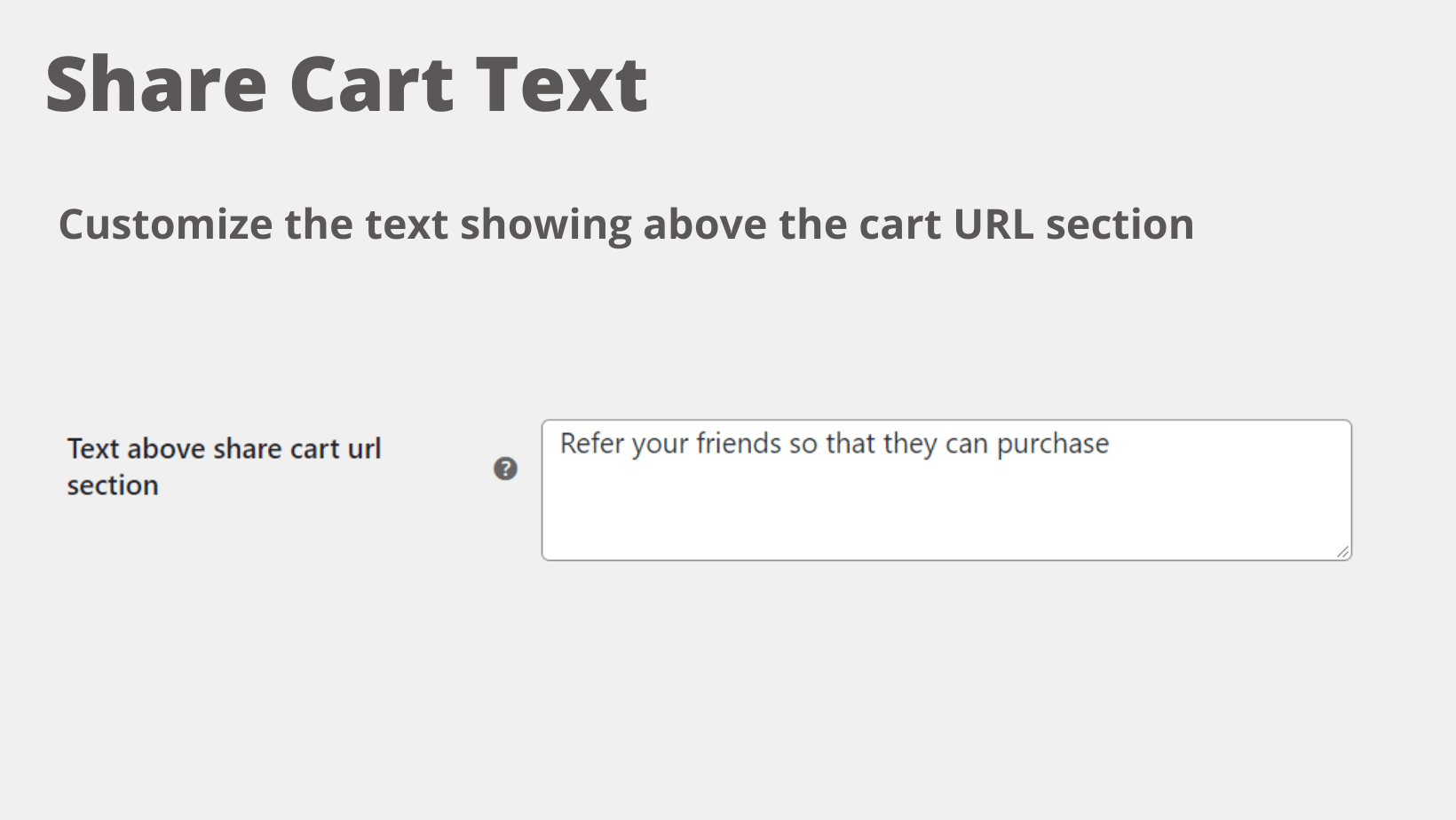 Share Cart URL for WooCommerce Documentation - WooCommerce