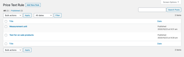 Docs - Price Text for WooCommerce