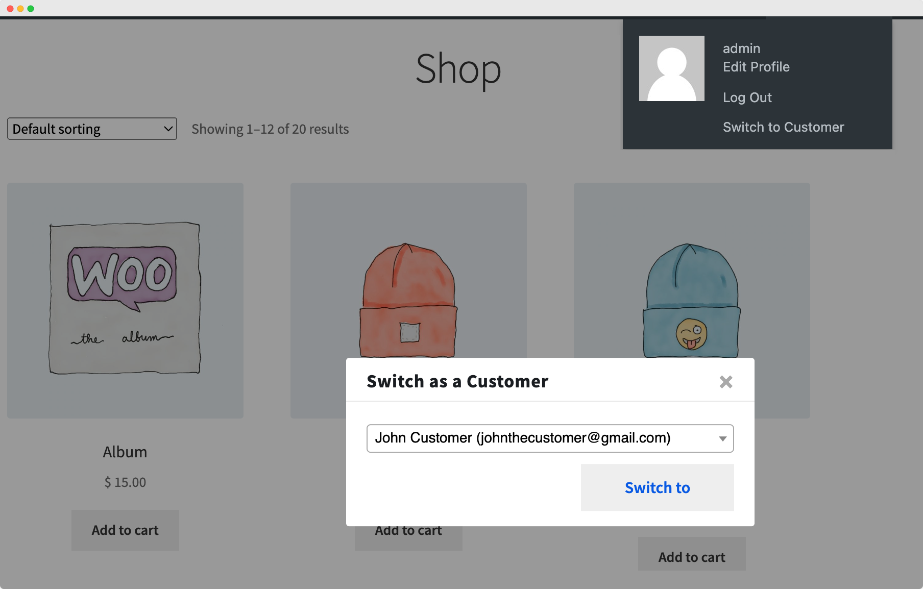 WooCommerce Login and Shop as Customer - Documentation