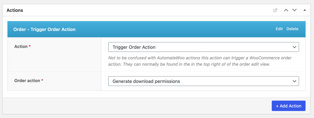 Making custom order actions work with the "Trigger Order Action" action Documentation - WooCommerce