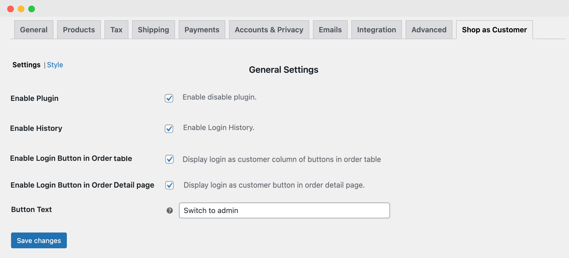 WooCommerce Login and Shop as Customer - Documentation