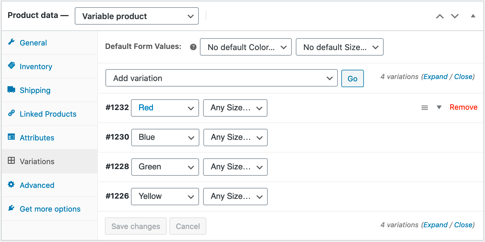 Importing Product Variations Documentation Woocommerce