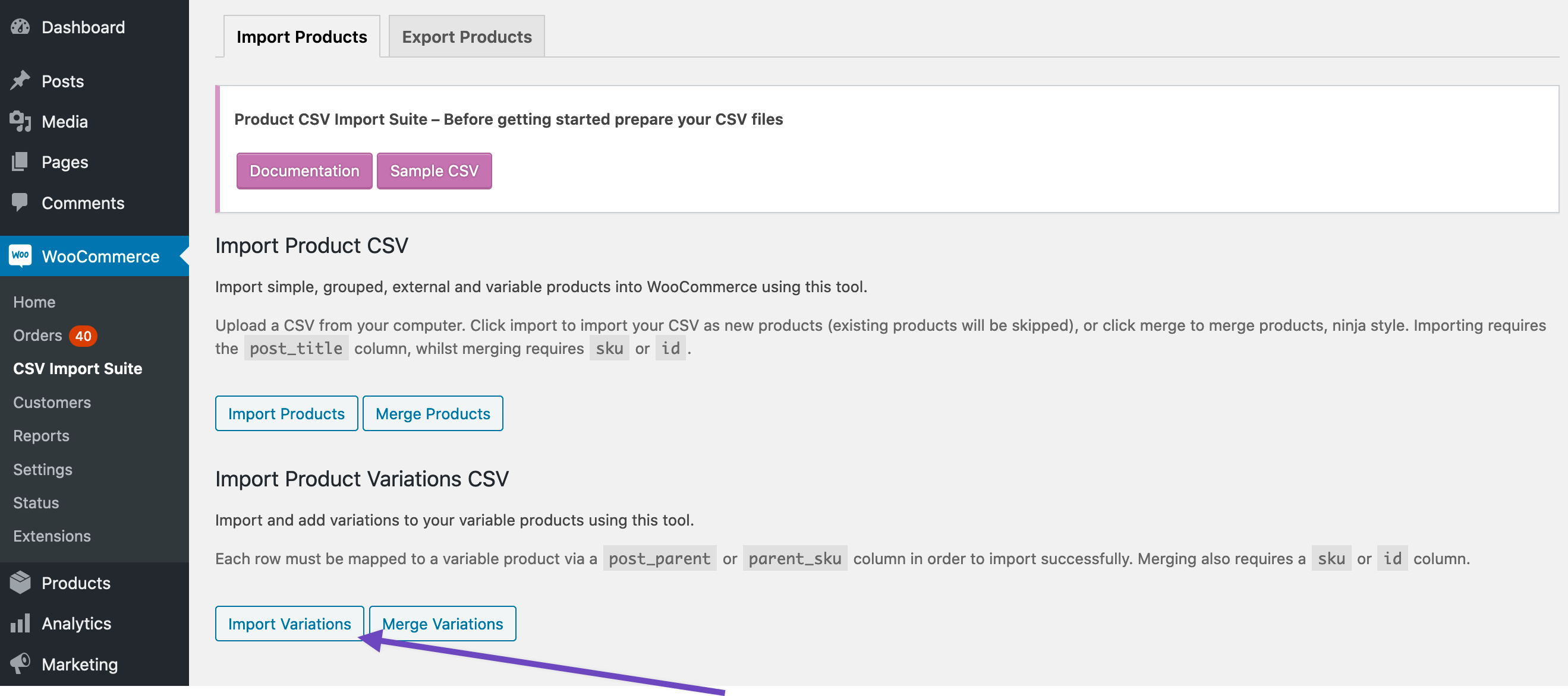 Importing Product Variations Documentation - WooCommerce