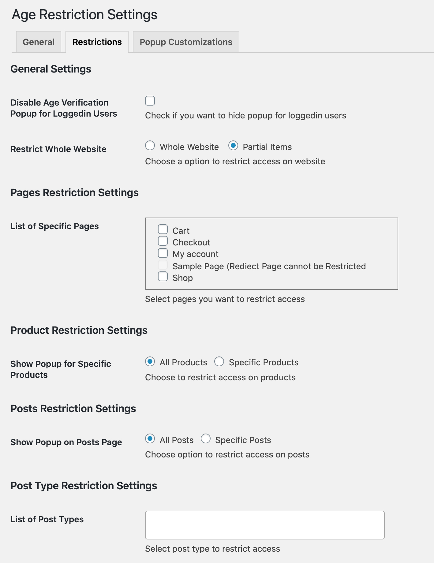 Age Verification Popup Documentation - WooCommerce