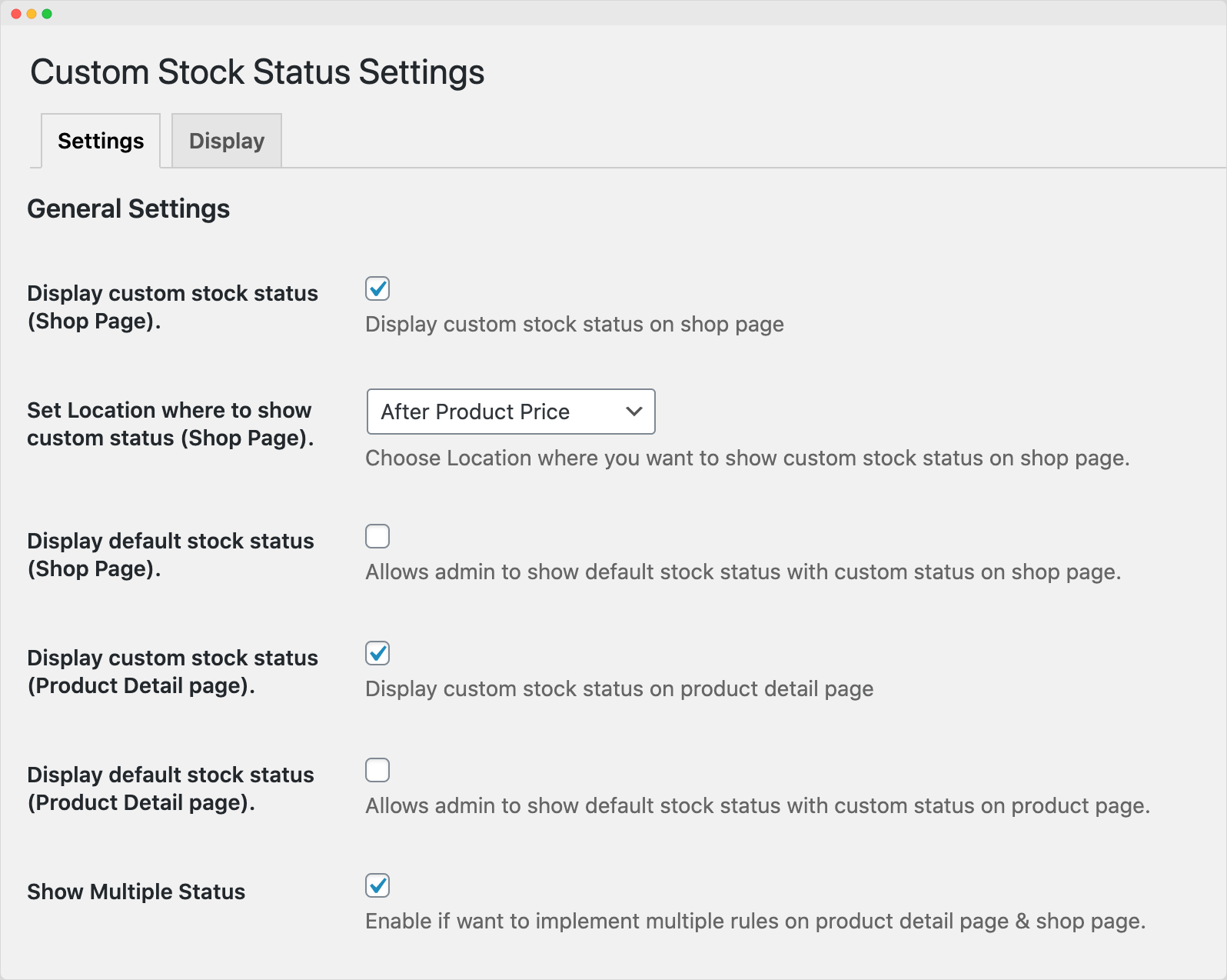 Woocommerce Custom Stock Status Add Quantity Based Statuses