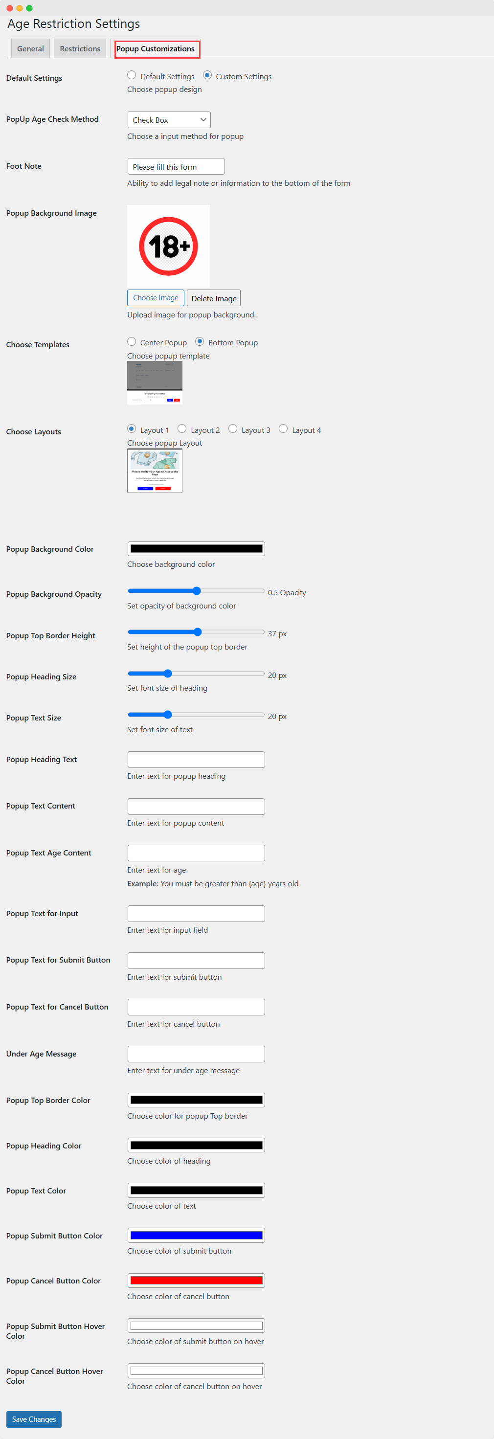 Age Verification Popup Documentation - WooCommerce